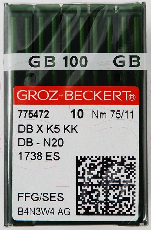 SAVMIK :: GROZ-BECKERT NEEDLE, DBXK5 SES, SIZE 11 = 75 (MM 0.75)